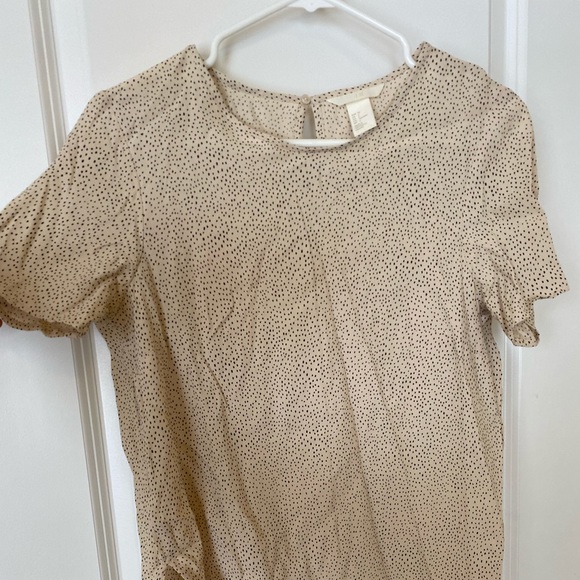 H&M | Tops | Cream Top With Black Polka Dots H And M | Poshmark